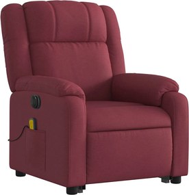 Elektrické zvedací masážní polohovací křeslo vínové textil 3205241