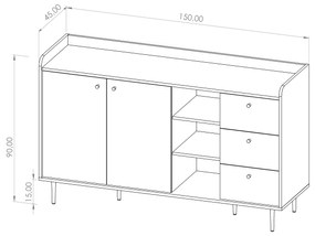 GiB Meble KOMODA VASINA K2D3SZ / KOMODA