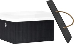 Bambusové úložné boxy 4 ks černé 320769