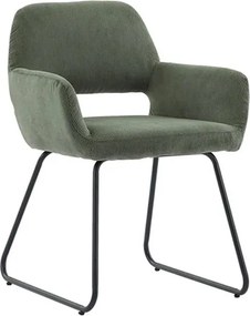 Designová jídelní židle Derrick zelený manšestr