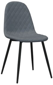 Jídelní židle 4 ks tmavě šedé samet - Default Title