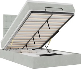 Osmanský rám postele s matracemi světle šedá 120x190 cm samet 3314450