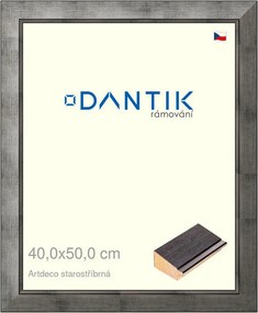 DANTIK rámeček 40x50 | Artdeco starostříbrná (Plexi Čiré)
