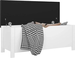 Úložný box s poduškou bílá 105 x 40 x 45 cm kompozitní dřevo 326768
