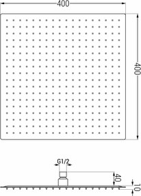 Mexen Sprchová hlavice Slim nerezová 40 x 40 cm, černá, 79140-70