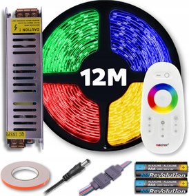 Set Rgb Led pásek barevný teplý bílý s dálkovým ovládáním a napájecím zdrojem 12M 12V