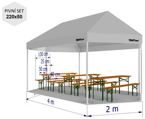 NŮŽKOVÝ PARTY STAN 2x2x4 m TENTino BIG HEXAGON Barva: 5A - ŠEDÁ