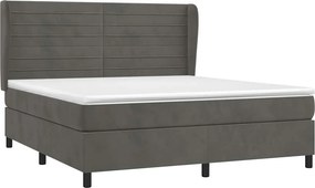 Box spring postel s matrací tmavě šedá 180x200 cm samet 3129286
