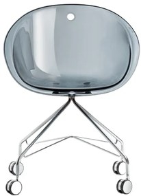 PEDRALI - Židle GLISS 968 DS na kolečkách - transparentní kouřová