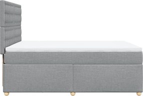 Box spring postel s matrací světle šedá 140 x 190 cm textil 3293589