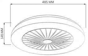 LED Stmívatelné stropní svítidlo s ventilátorem LED/48W/230V 3000-6500K + DO