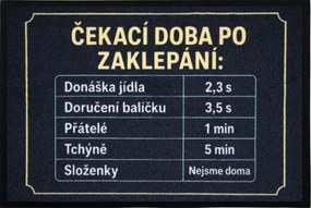 Mercury Flooring, Rohožka Čekací doba 40x60 cm - na ven i na doma, 40x60, černá