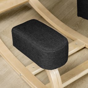 Ergonomická klečící židle Vinsetto s rámem z březového dřeva, molitanovým a polyesterovým polstrováním pro domácnost a kancelář, černá