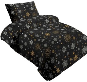 Jahu Povlečení mikroflanel Magic Black 140x200, 70x90 cm