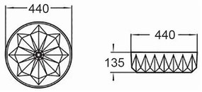 Mexen DORITA umyvadlo, 44x44 cm, zlatá, 22084450