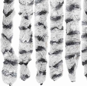 Závěs proti hmyzu bílý a tmavě šedý 100 x 220 cm Chenille 325456