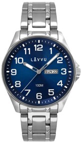 Ocelové pánské hodinky LAVVU BERGEN Blue se svítícími čísly LWM0141