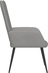 Relaxační křeslo světle šedé samet 327677