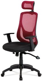 Kancelářská ergonomická židle SPINE —  látka, černá / červená