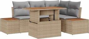 Sada zahradních pohovek 5 ks Beige a šedá 3350067