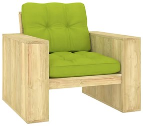 Zahradní židle jasně zelené podušky impregnovaná borovice,  3065752
