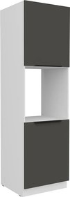 ARIA po | vysoká skříňka 60 DP-210 2F na vestavnou troubu | 60 cm | ANTI FINGERPRINT povrch | bílá/šedá grafit