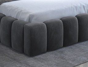 Dvoulůžková postel LAMICA II 180x200 s LED osvětlením Monolith 85 šedá