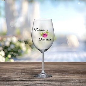 DVĚ SRDCE, JEDEN PŘÍBĚH - čirá sklenice na víno 350 ml