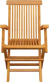 Skládací židle s béžovými polštáři, 8 ks, masivní teakové dřevo 3072892