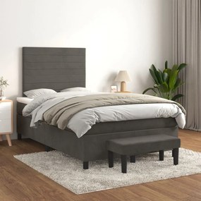Box spring postel s matrací tmavě šedá 120 x 200 cm samet 3137894