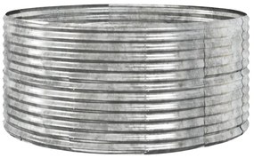 vidaXL Vyvýšený záhon stříbrný 140x140x68 cm práškově lakovaná ocel