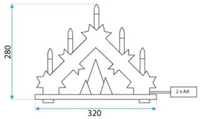 Vánoční dekorace LED svícen 371720