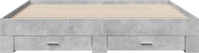 Rám postele se zásuvkami betonově šedý 200 x 200 cm kompozit 3280359