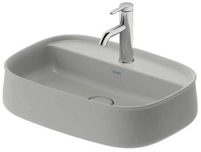 Duravit Zencha - Umyvadlo na desku 55x39 cm, bez přepadu, otvor pro baterii, DuraCeram, WonderGliss, matná šedá 23745567711