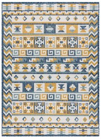 Dywany Łuszczów Kusový koberec Cooper Sisal Aztec 22218 ecru/navy – na ven i na doma Rozměry koberců: 80x150