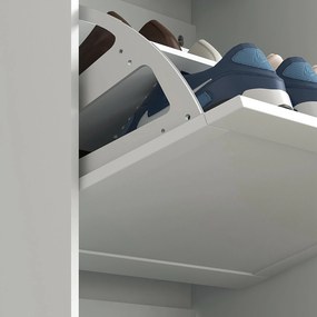 HOMCOM Úzký Botník se 3 Sklápěcími Dvířky, Úložný P prostor pro 18 Párů Bot do Úzkých Chodeb 60x23.5x115 cm Bílý