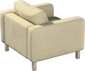 Potah na křeslo IKEA Karlstad, krátký barva béžová látka pletený vzor