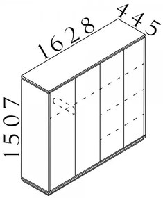 Vysoká šatní skříň Creator 162,8 x 44,5 x 150,7 cm