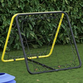 Fotbalový Rebounder Oboustranný Nastavitelný Žlutý A Černý Ocel