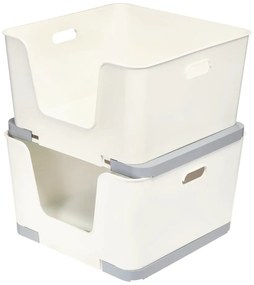 Bílý úložný box iDesign Eco Open, 39 x 39 cm