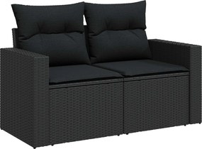 Sada zahradních pohovek s polštářem 13 pcs Černá polyratan 3363549
