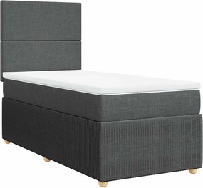 Box spring postel s matrací tmavě šedá 90x200 cm textil 3291933