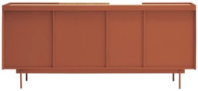 Cihlově červená dubová komoda Teulat Otto 180 x 45 cm