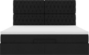 Osmanský rám postele s matrací černá 160x200cm textil 3313253