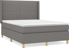 Box spring postel s matrací tmavě šedá 140x200 cm textil 3132154