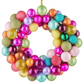 X-MAS Věnec ze skleněných vánočních koulí 25 cm