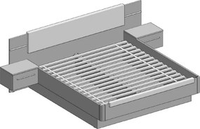 Postel s nočními stolky Utah 180x200 cm, s osvětlením, dub pískový/bílá