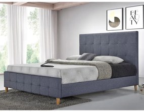 Šedá manželská postel BALDER NEW 160 x 200 cm