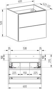 Mereo, Mereo Aira, koupelnová skříňka 60 cm, dub Kronberg, MER-CN720SN
