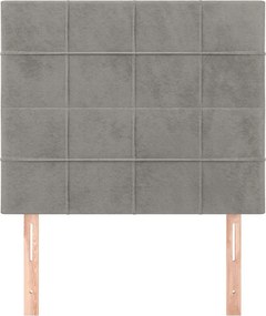 Čelo postele světle šedé 80x5x118/128 cm sametové 3116362